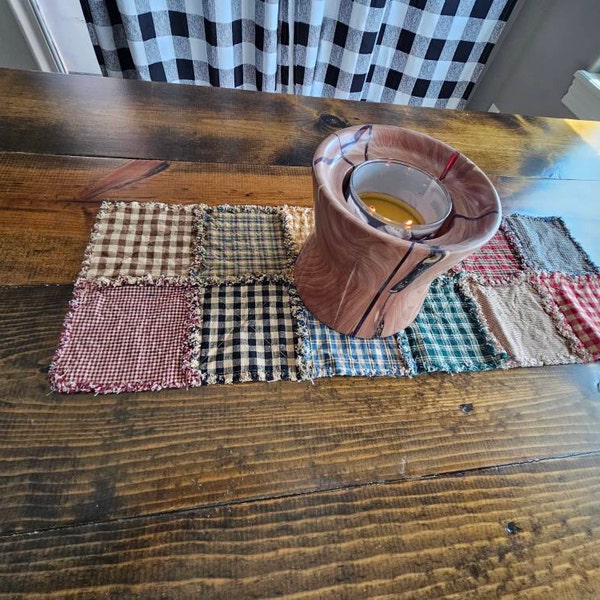 Primitive Rag Table Runner, Random Colors - Etsy