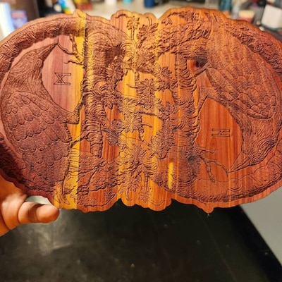 Mjolnir Rune Circle Rolling Tray Wood Elder Futhark Runes Heathen ...