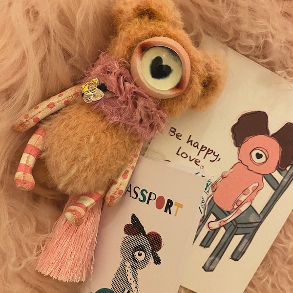 Pink Gentle Teddy Bear - Cyclops _ MADE-TO-ORDER! - Etsy