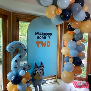 Bluey Number Balloon Tower Giant 32 Inch Light Blue Balloon Structure ...