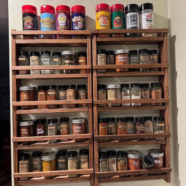 Large 5-tier Spice Rack for Kitchen, Wall Mounted - Etsy