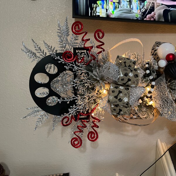 Dog Tree Topper Personalized With Paw Prints and Name or Words - Custom ...