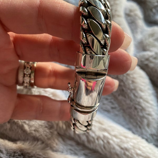 15mm Mens Extra Wide Heavy Snake Chain Bali 925 Sterling Silver ...