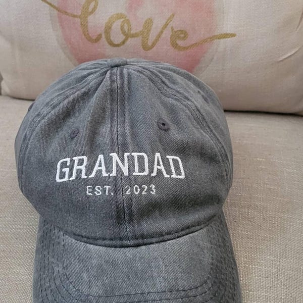 Custom Embroidered Grandad Hat With Est Date, Vintage Baseball Hat ...
