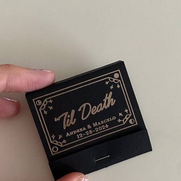 Custom Matchbooks - 'til Death Matchbook- Wedding Favor, Wedding ...