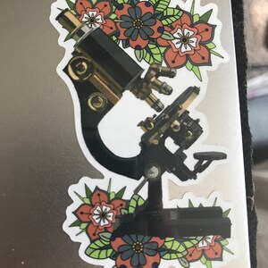 Floral Microscope Vinyl Sticker - Etsy