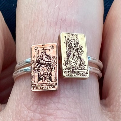 Tiny Tarot Card Stacking Ring Witchcraft Jewelry Pagan Occult Sterling ...