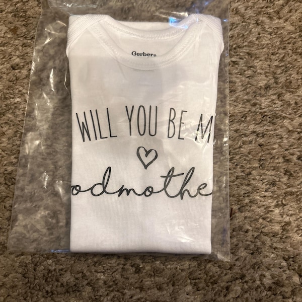 Will You Be My Godmother? Baby Onesie® - Cute Pregnancy Announcement Bodysuit - Godmother Onesie ...