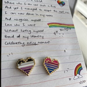 Bisexual Pixel Heart Pin Subtle Bi Pride Flag Accessory Gift - Etsy