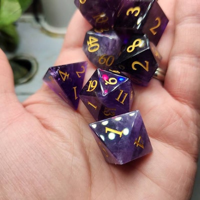 Custom Stone Dnd Dice Set Tiger Eye Dnd Dice Set Sorcerer Dungeons and ...