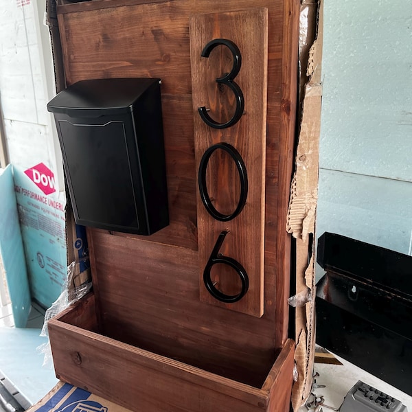 Rustic Address Sign With Planter Box. Wood Address Sign. Address Panel ...