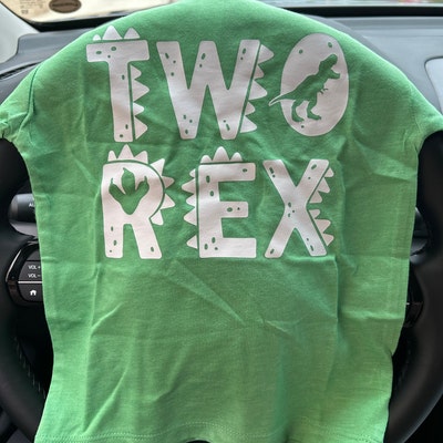 Two REX 2nd Birthday Shirt T-rex Theme Party Tee Dinosaur Second Bday T ...