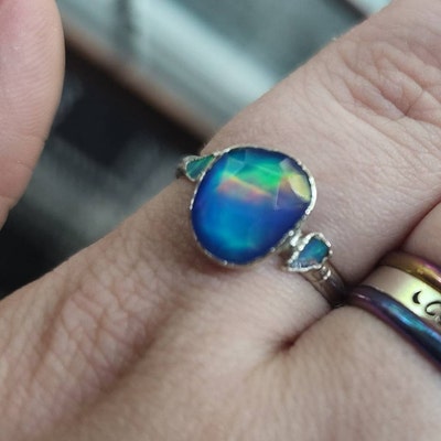 Angel Aura Quartz Handmade Ring Alternative Engagement Ring - Etsy