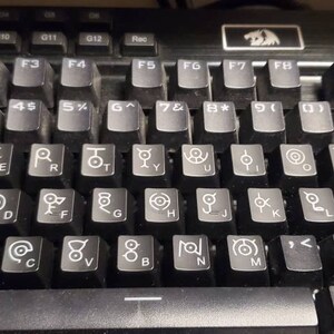 English & Japanese Dual Languages Backlit Keycaps Set for Mechanical ...