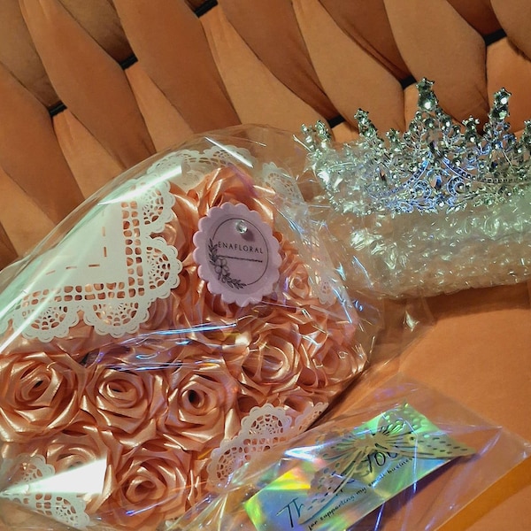 Graduation Ramo Buchon With Teddy Bear, Eternal Rose Bouquet, Handmade ...