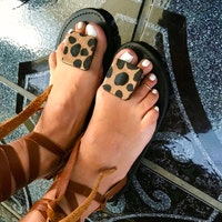 Kelly Sandal - Brown Cow Print Toe With Brown Straps - Etsy Canada