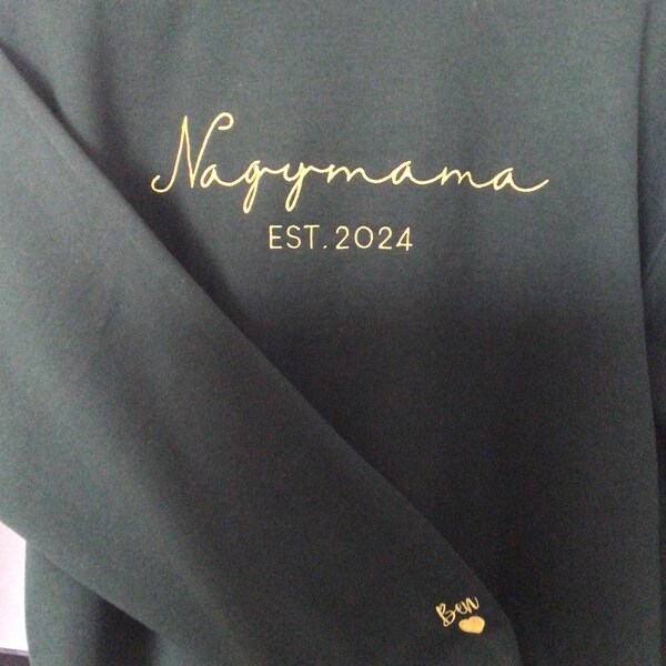 Personalized Last Name Embroidered Sweatshirt With Est Date, Custom ...