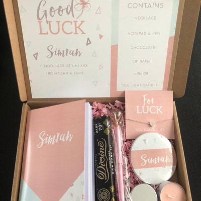 Personalised Good Luck Gift Box, Letter Box Gifts, Good Luck Present ...