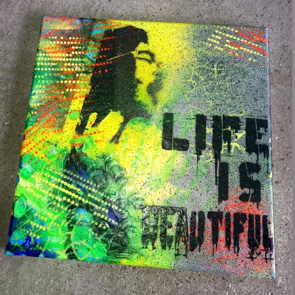 Life is Beautiful Banksy Stencil Reusable Graffiti Street Art Stencils ...