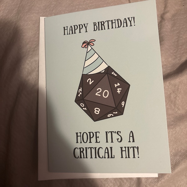 D20 +1 Wis -1 Con - Dnd D20 Funny Birthday Greeting Card - Etsy