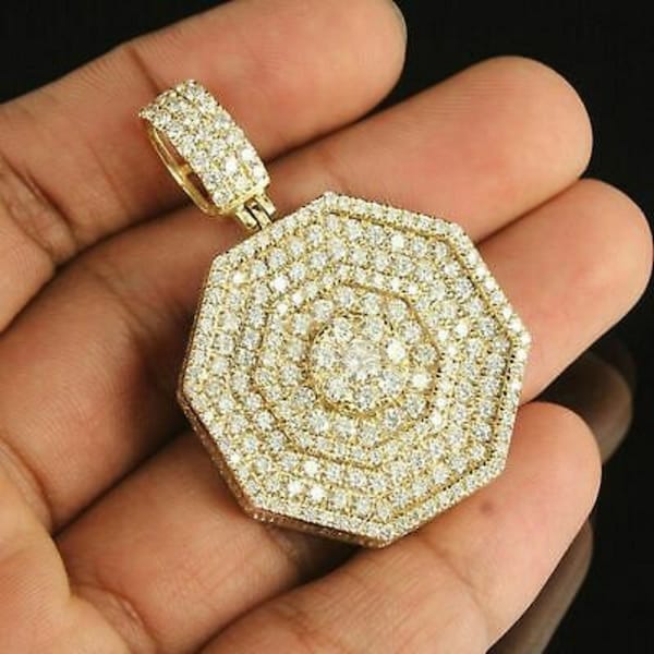 Custome Made Fully Iced Out 3D Tiger Face Pendant Sim Diamond Hip Hop ...