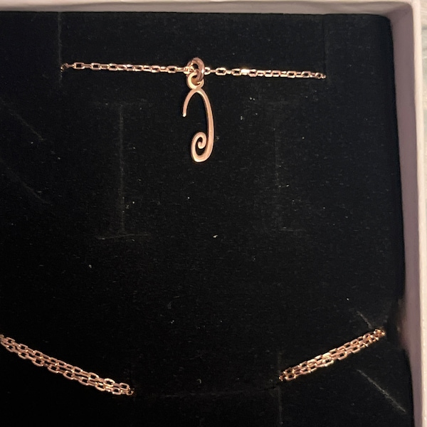 Personalized Cursive Initial Necklace: Sterling Silver, Gold, Rose Gold ...