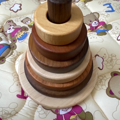 4 Montessori Dowel Toystoddler Stacking Set - Etsy