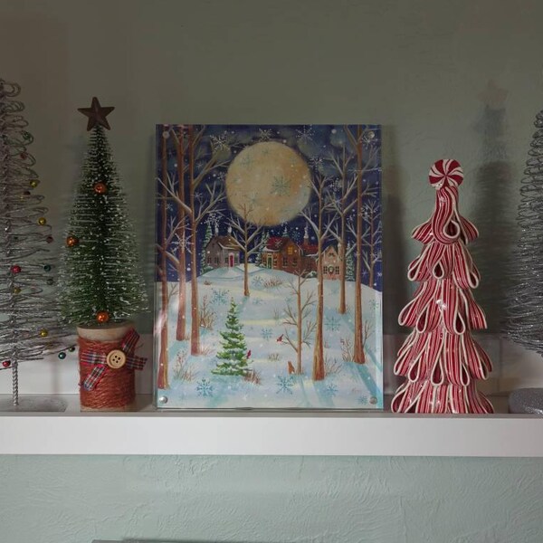 Winter Landscape ~ December Moon ~ Original Art Print ~ by Kim Leo - Etsy