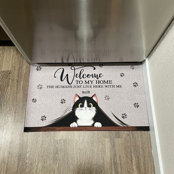 Personalized Pet Doormat, Custom Dog Cat Doormat, Pet Welcome Mat ...