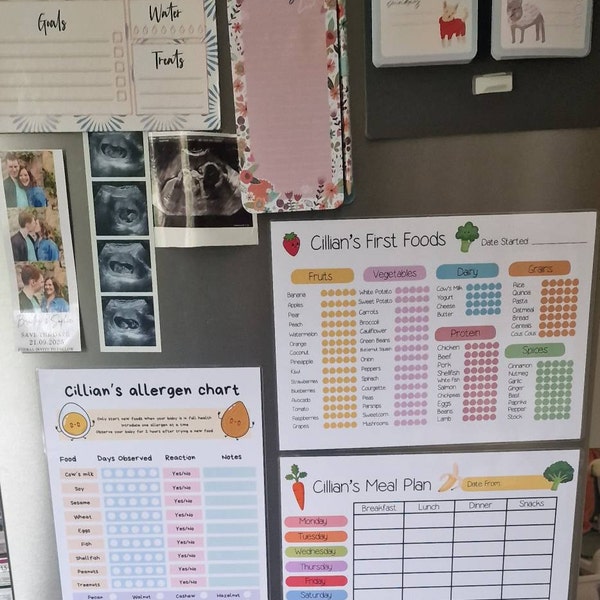 Personalised Custom Weaning Plan, Baby Led Weaning Chart, Tick off ...