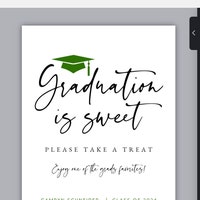 Graduation Dessert Table Sign, Printable Graduation Treat Table Sign ...