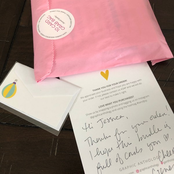 Modern Thank You Card Colorful Typographic Thank You Notes Bright ...