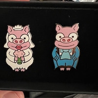 Simpsons Wedding Cuff Links Pig Bride and Groom Enamel Lisa's Wedding ...
