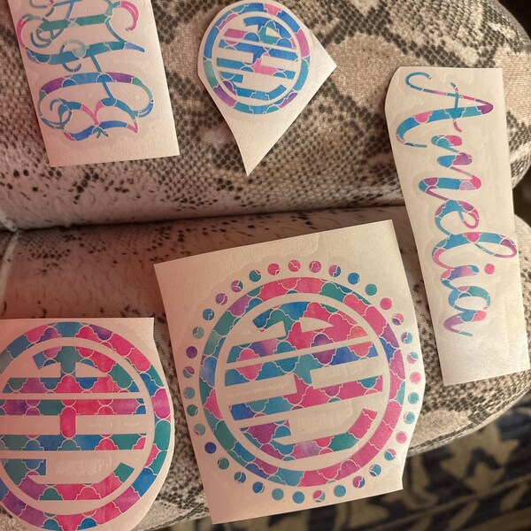 Custom Monogram Decal Sticker Pack | Full Sheet Monogram Bundle | 14 ...