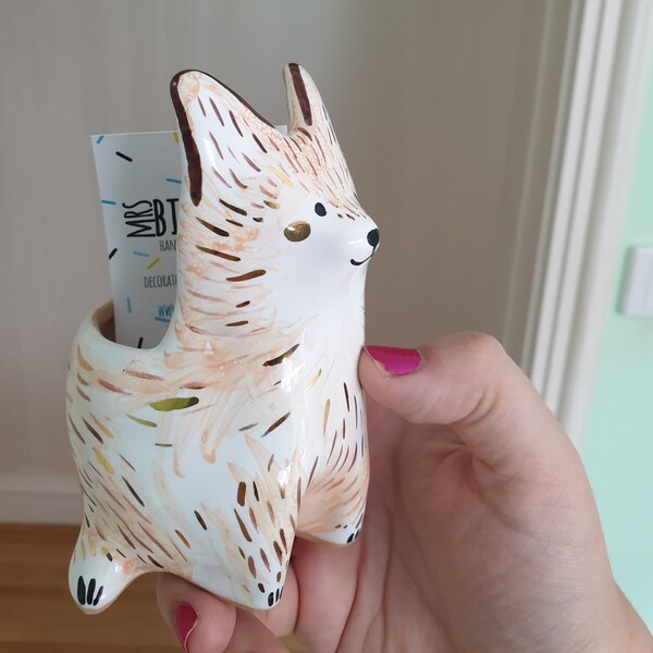 Corgi Planter, Animal Planter, Ceramic Dog, Dog Lover Gift, Ceramic ...