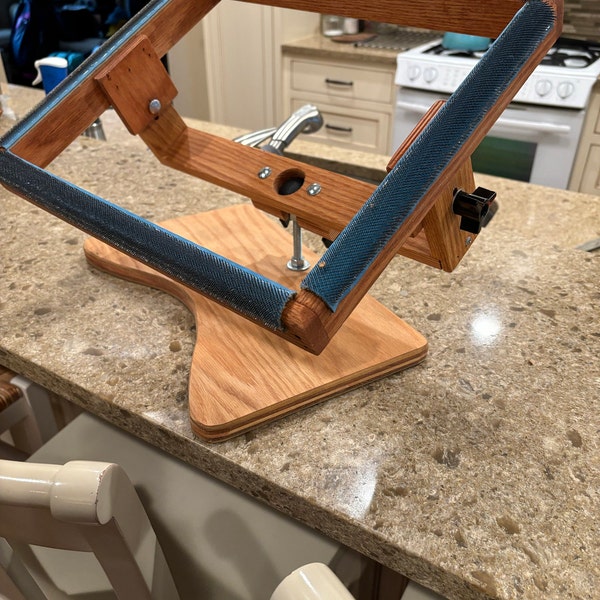 STAINED Swivel Rug Hooking Lap Frame | 11x14 Inside Hooking Area ...