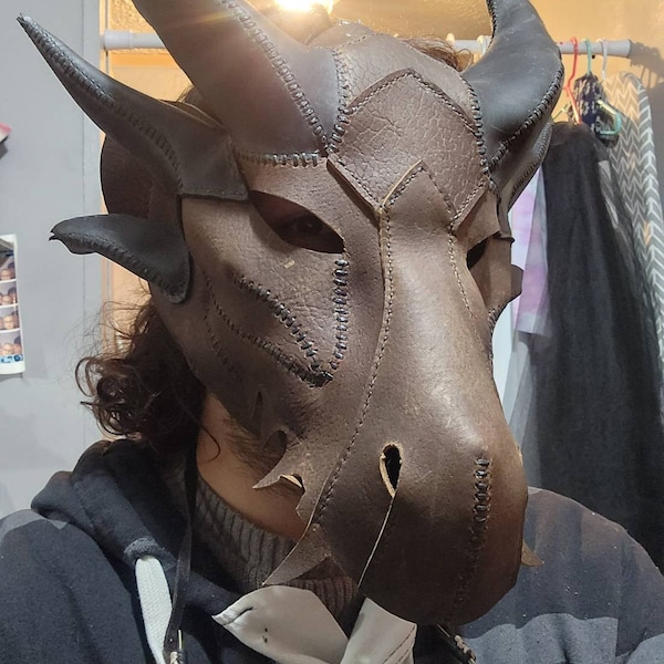 PDF Pattern Leather Dragon Mask - Etsy