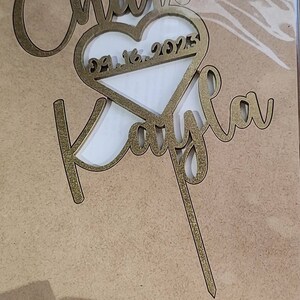 Personalized Gold Acrylic Wedding Cake Topper Clear - Etsy