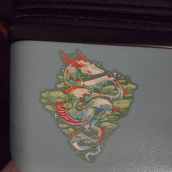 Water Dragon Sticker - Transparent Stickers - Vinyl - Waterproof ...