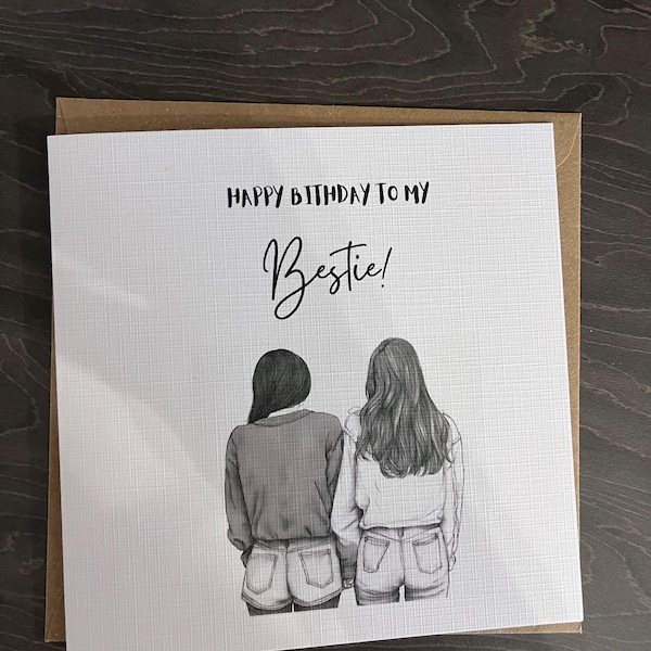 Bestie Birthday Card Best Friend Birthday BFF Birthdaycards Girl ...