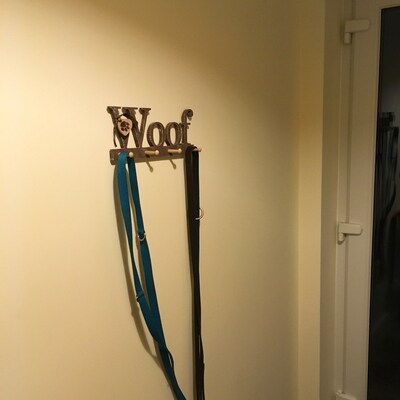 Dog Lead Hanger WOOF, Handmade, Shabby Chic, Gorgeous - Etsy