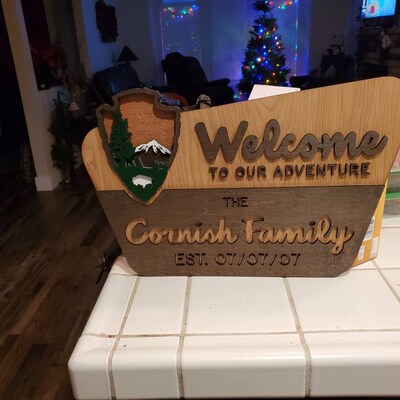 Park Style Welcome Sign Parks System Inspired Family Name Sign, Custom ...