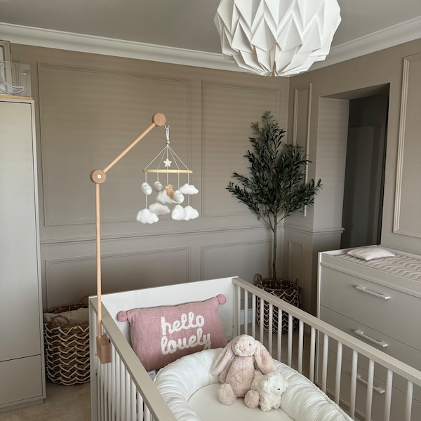 TEDDYS DREAM Cot Mobile, Boucle Cot Mobile, Cloud Mobile, Neutral ...