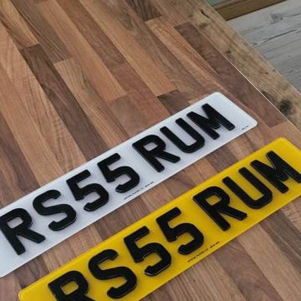 4D Number Plates Front and Rear - 3mm I 6mm I Black Border I Car I Van ...