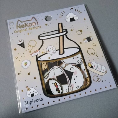 Cute Rice Ball Sticker Set Sushi Sticker Set Kawaii Stickers - Etsy