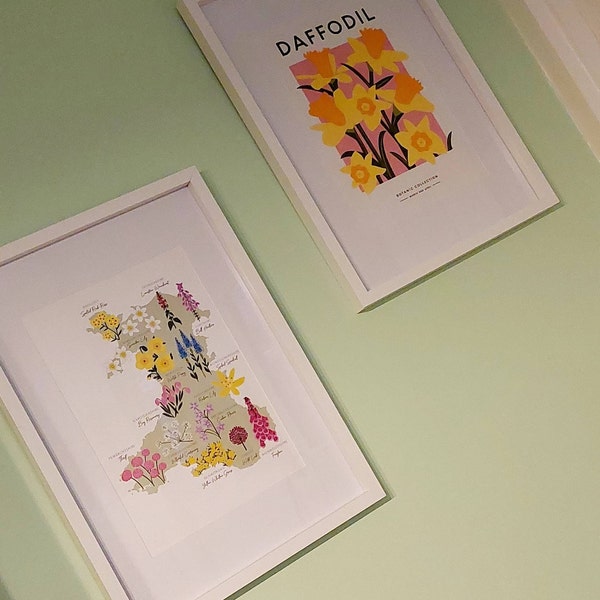 Flower Map of Wales, Blodau Cymru, Welsh Flowers Map, Welsh County Map ...