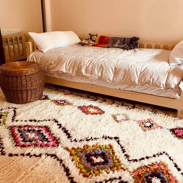 Large Red and White Checkered Rug, Moroccan Berber Checkered Rug ...