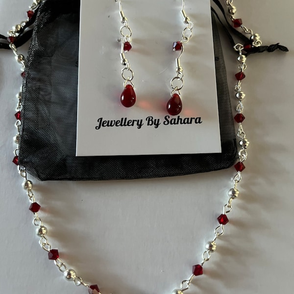 Dark Red Fairy Necklace - Etsy