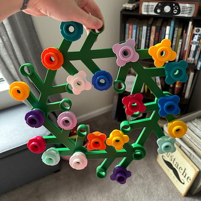 Flowers for 3D Printed Lego-inspired Base Wreath Decoration 15 Colors ...