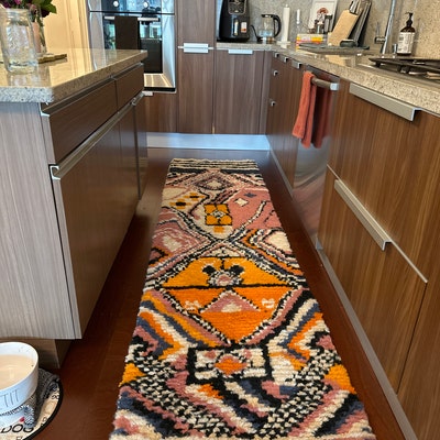 VINTAGE RUG RUNNER ,bohemian Red Colorful Rug ,unique Boujad Colorful ...